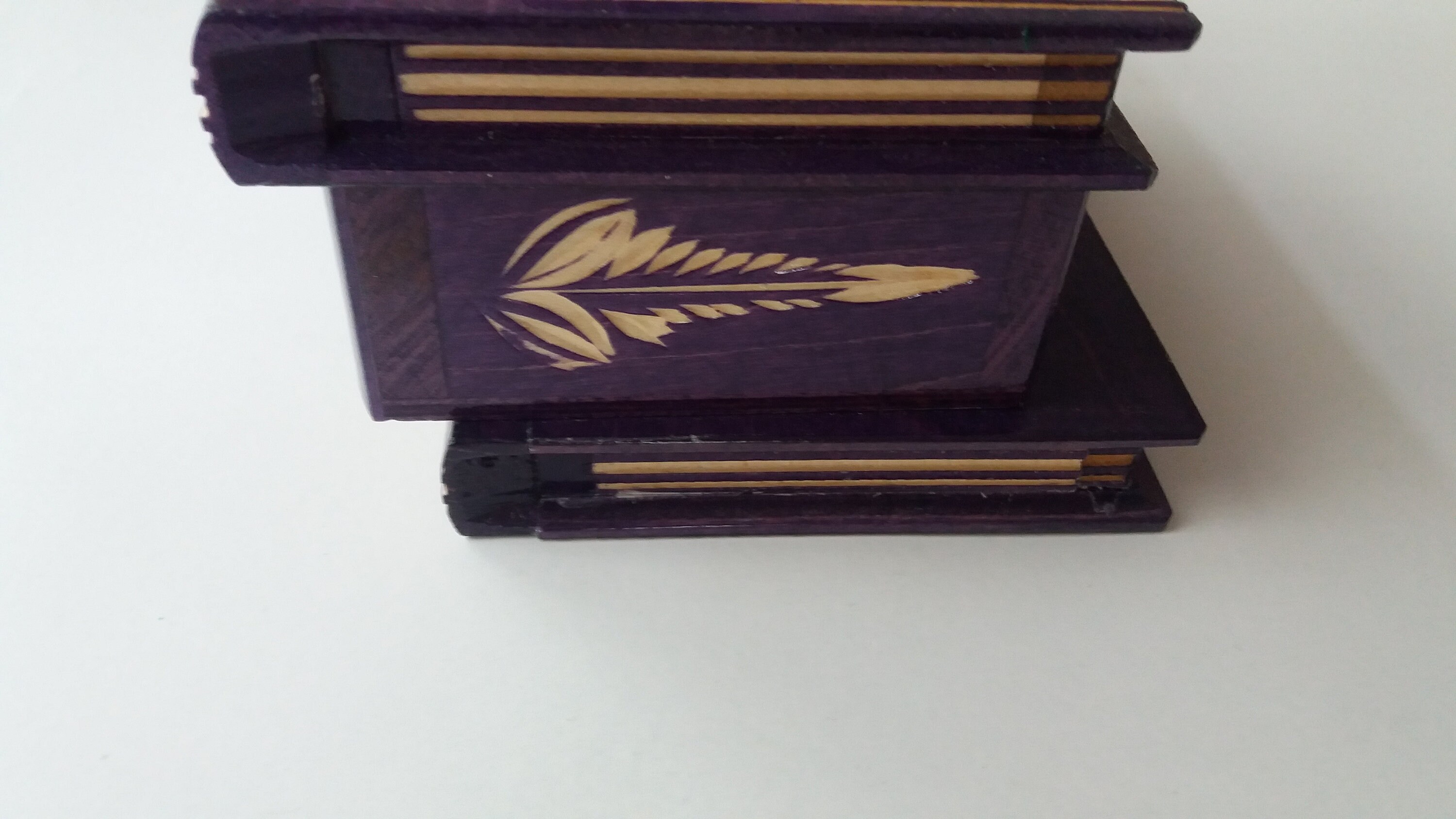 Jewelry Puzzle Box Violet Wooden Surprise Magic Opening Ring | Etsy