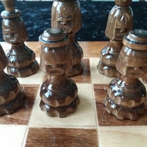 New Handlathed and Carved Chess Pieces Wooden Chess Set 20x20 Inch ...