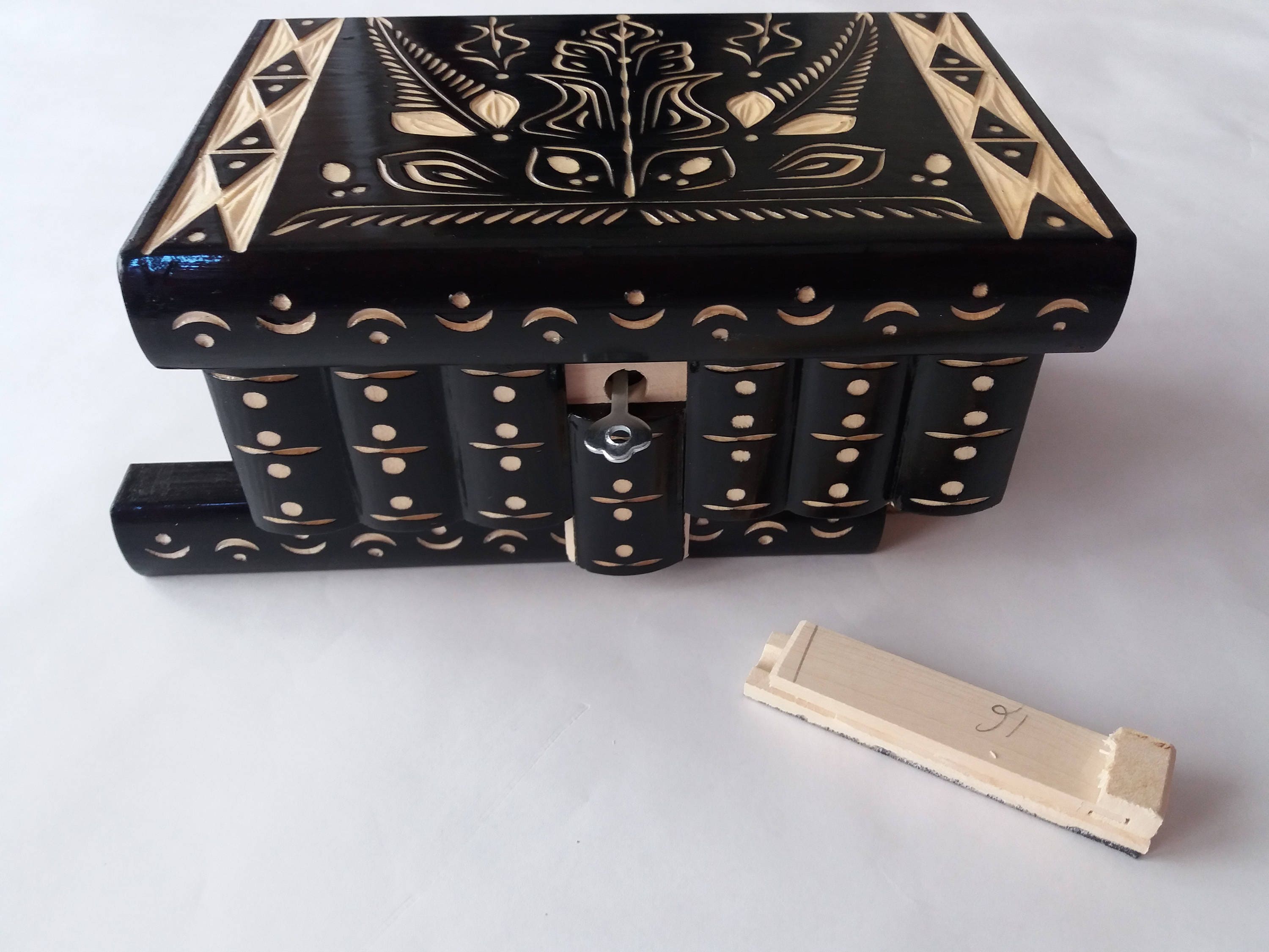 Big puzzle box magic box jewelry storage box secret box black | Etsy