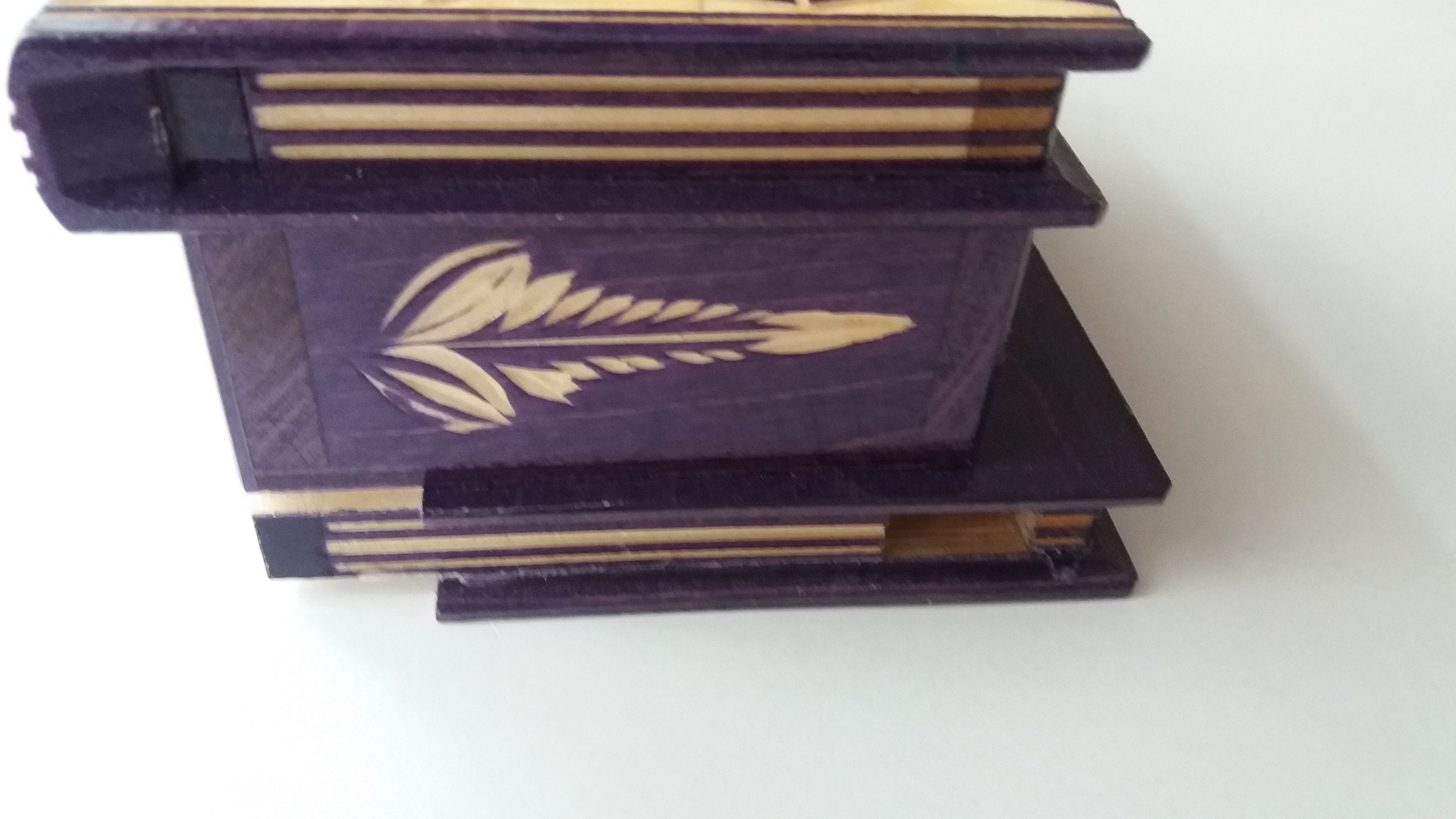 Jewelry Puzzle Box Violet Wooden Surprise Magic Opening Ring | Etsy