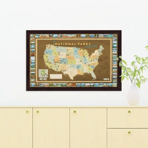 Framed National Parks Travel Map With Personalization - FREE SHIPPING ...
