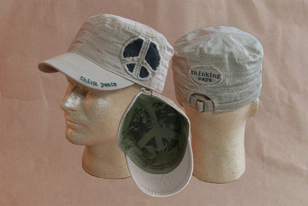 Think PEACE! 100% Organic Cotton Corps-style Thinking Cap - Etsy