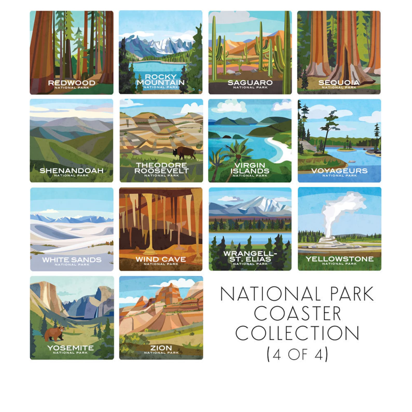 Build Your Own Set of National Parks Coasters Any Quantity - Etsy
