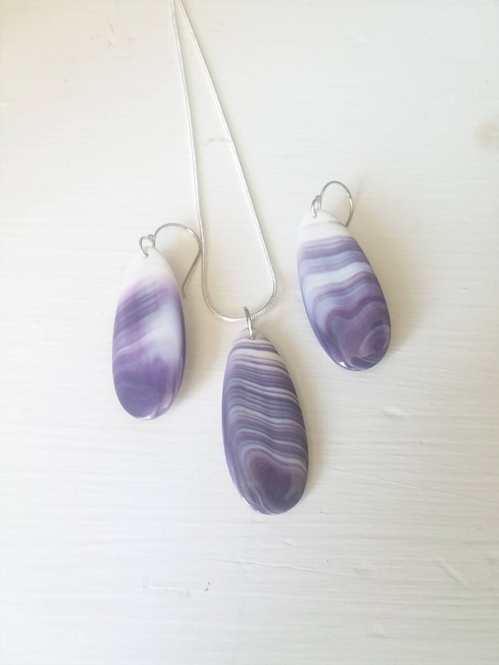 1 Long Oval Wampum Pendant With Chain promo Photo | Etsy