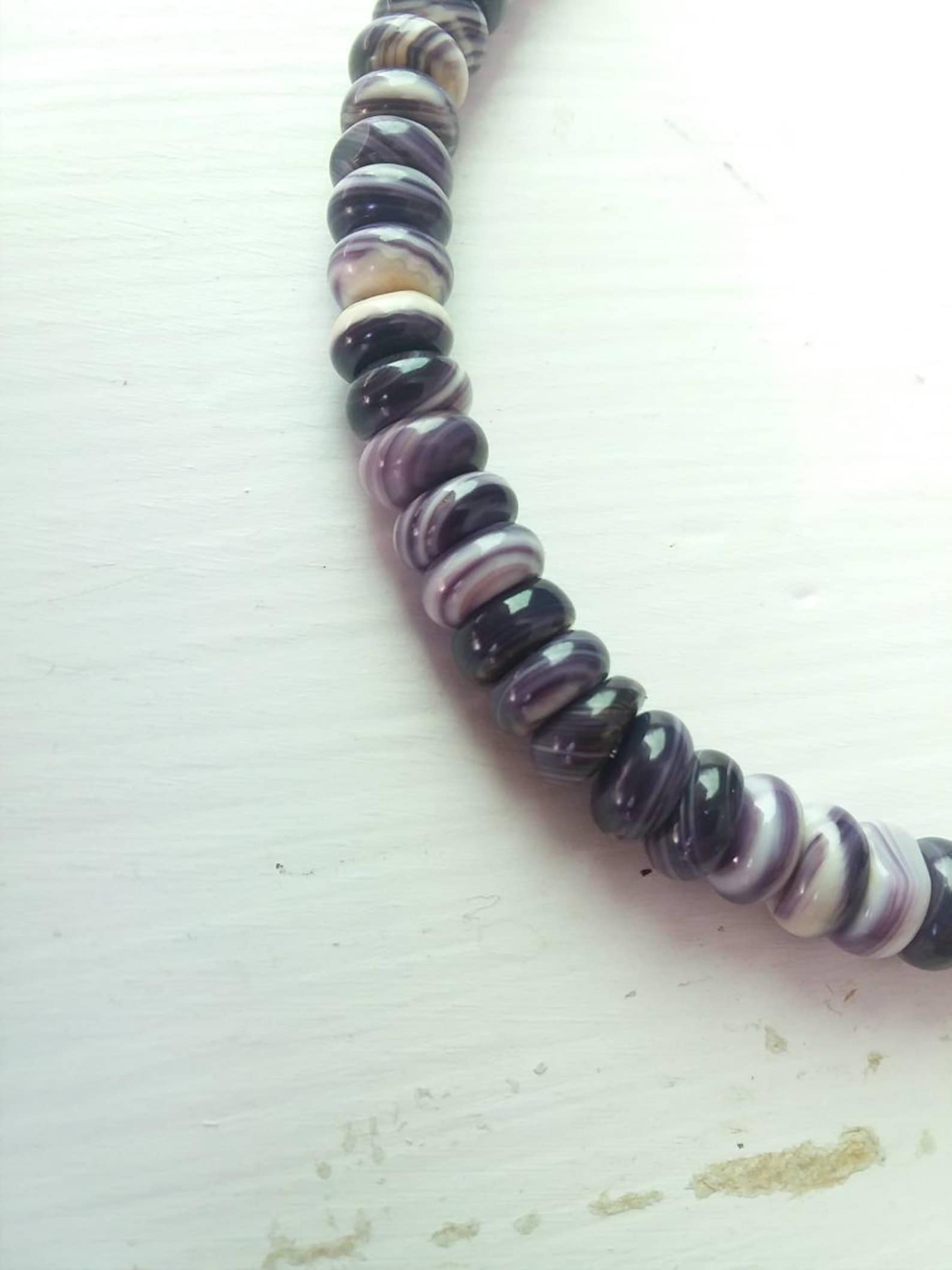 1 Necklace All Dark Wampum Sm Beads 6mm Choose a Length - Etsy