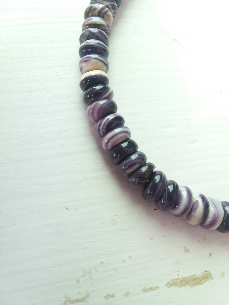 1 Necklace All Dark Wampum Sm Beads 6mm Choose a Length | Etsy