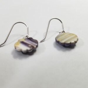 1 Pair of Carved Scallop Shell Wampum Jewelry Earrings *promo Photo - Etsy