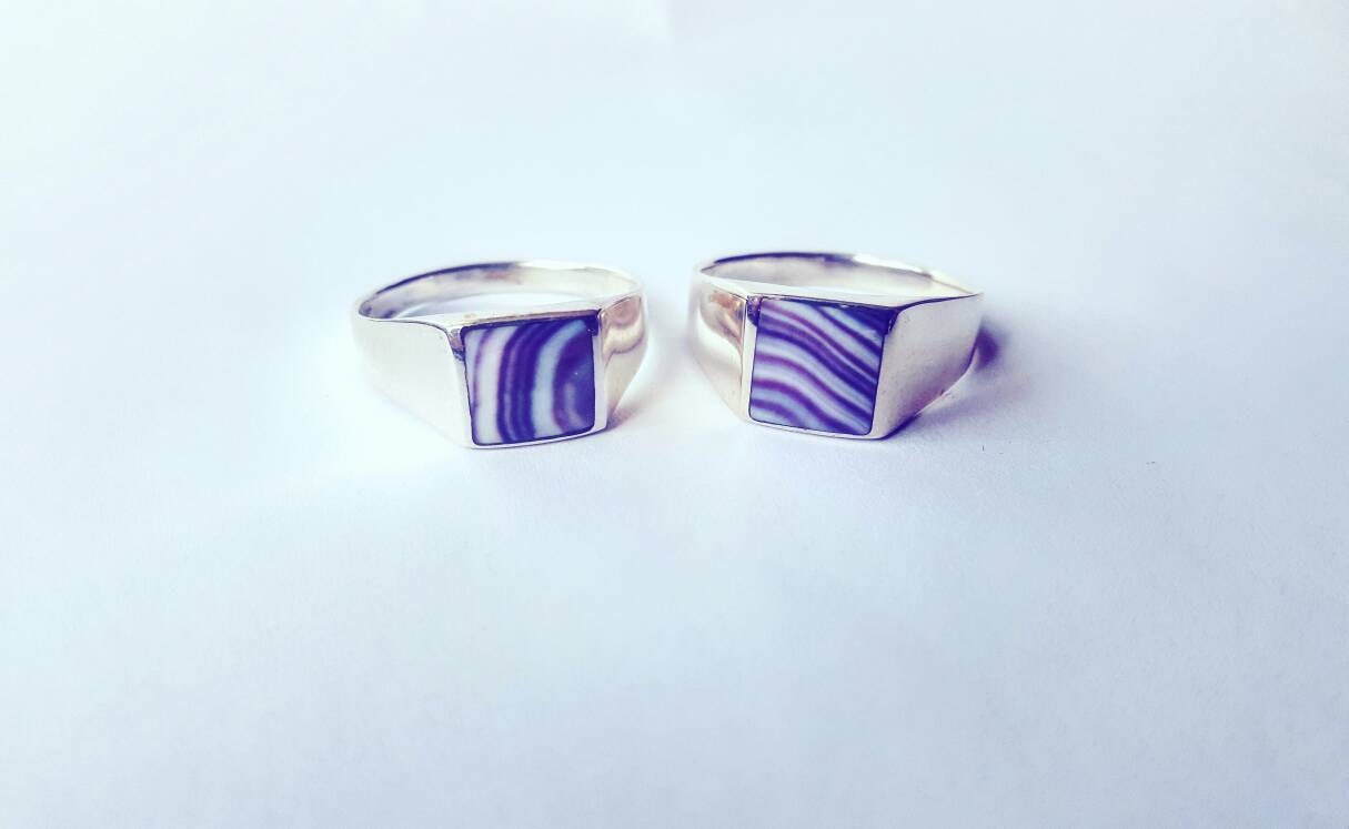 1 Square Wampum Sterling Silver Ring Choose From Sizes 513 - Etsy