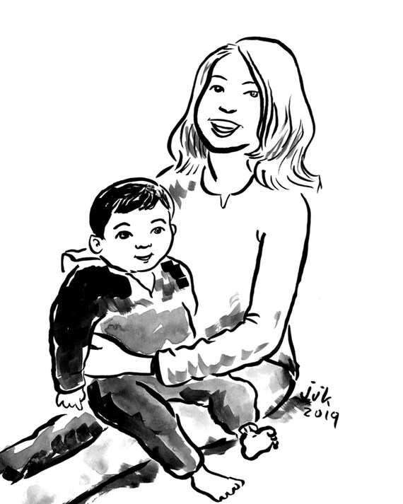 Mother And Child Drawing