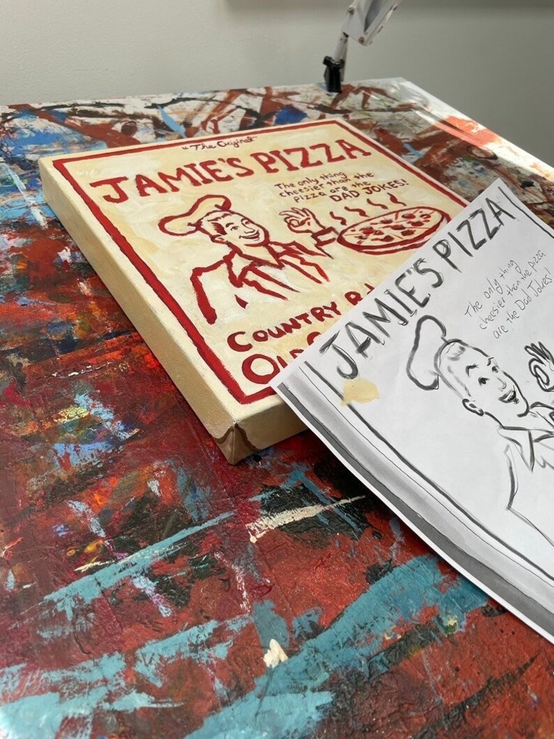 Pizza Box Painted Portraitcommission Art Inspired by Your - Etsy