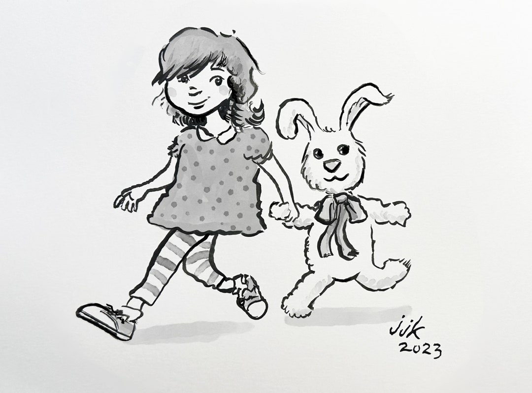 Your Kid With Their Beloved Stuffie Whimsically Drawn by Jarrett J ...
