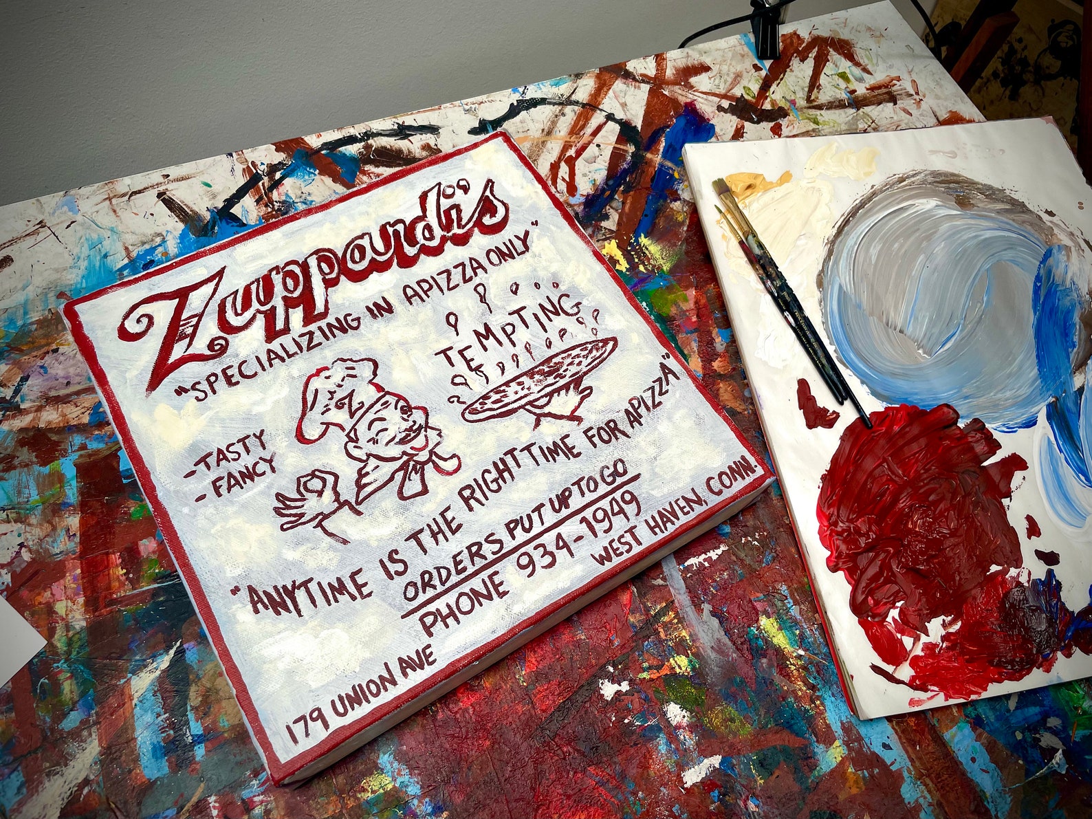 Pizza Box Painted Portraitcommission Art Inspired by Your - Etsy