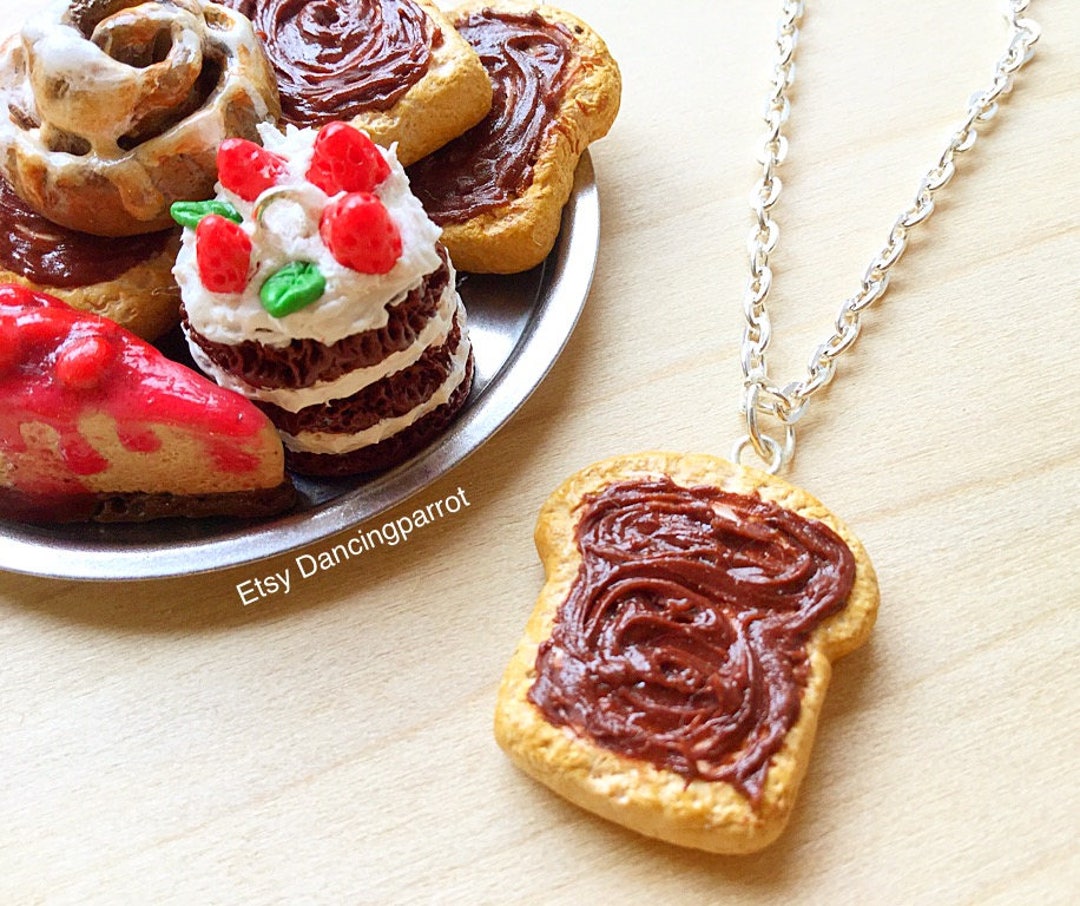 Nutella Toast Necklace Realistic Food Jewelry Chocolate Toast Breakfast ...