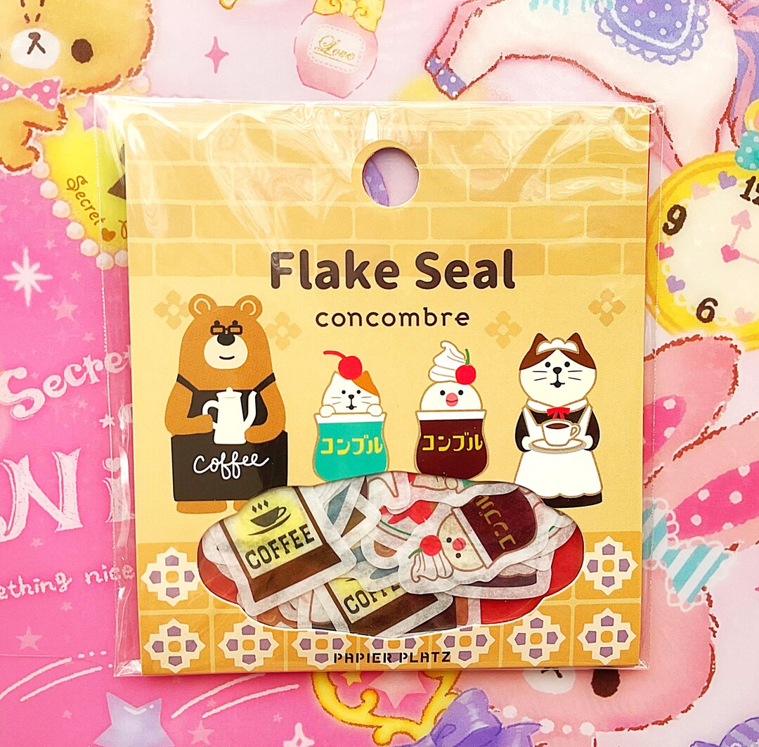 Cat Maid Cafe Japanese Kawaii Cat Sticker Flakes Kawaii Neko Stickers ...