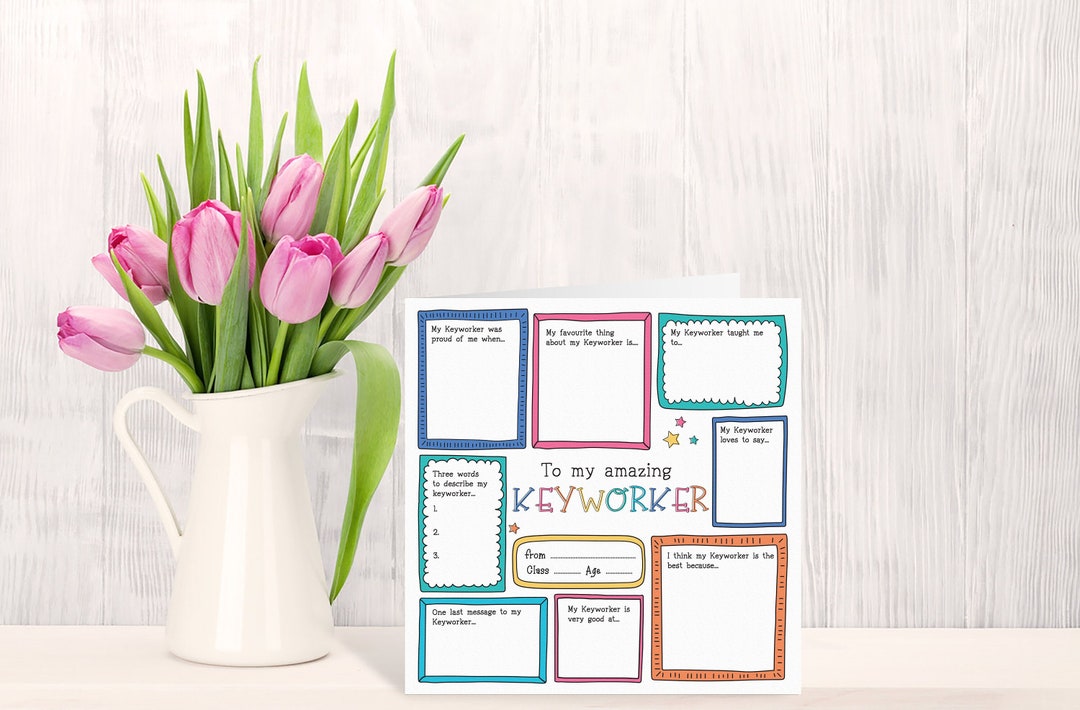 Personalised Keyworker Thank You Card Keyworker Thank You Card Teacher ...