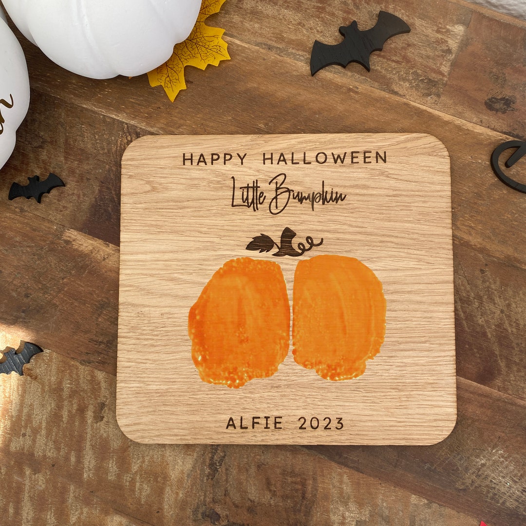 Personalised Halloween Sign | Pumpkin Bum Print Sign | Baby’s First ...