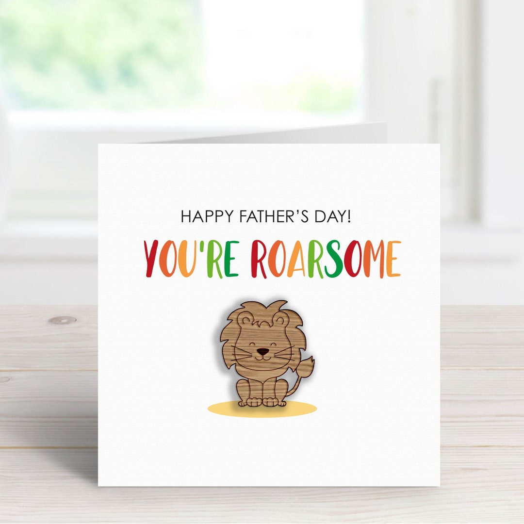 Daddy You're Roarsome Fun Father's Day Card Lion Father's Day Card Dad ...