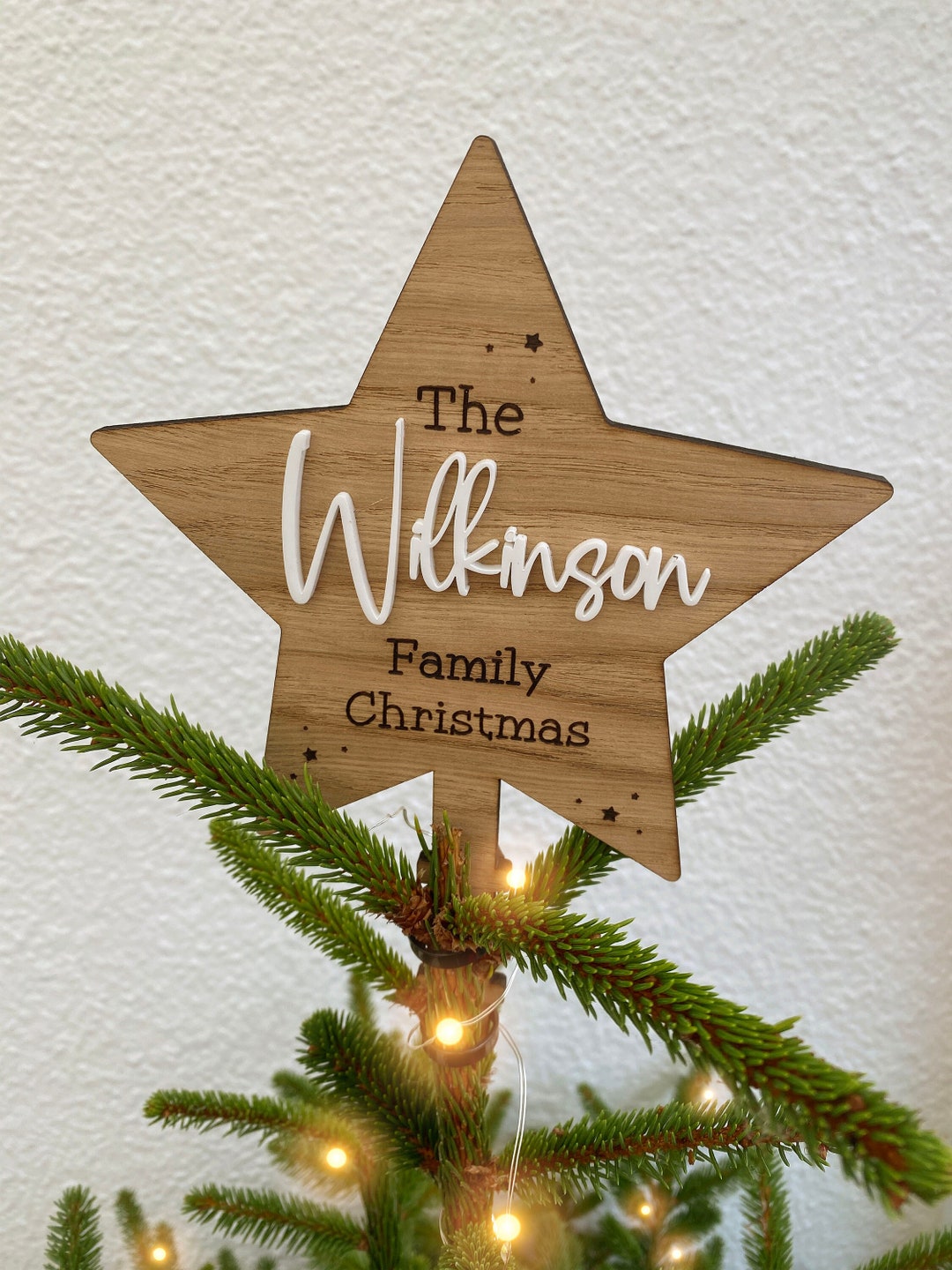 Christmas Tree Topper Star Christmas Tree Topper Personalised Christmas ...
