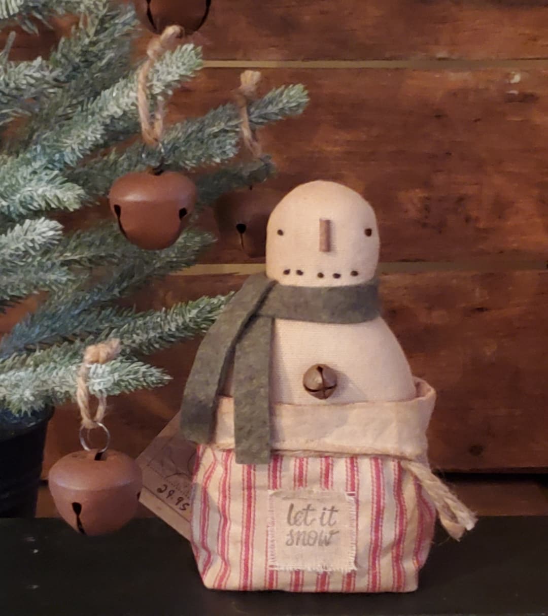 Snowman Bag, Prim Snowman, Winter Decor - Etsy
