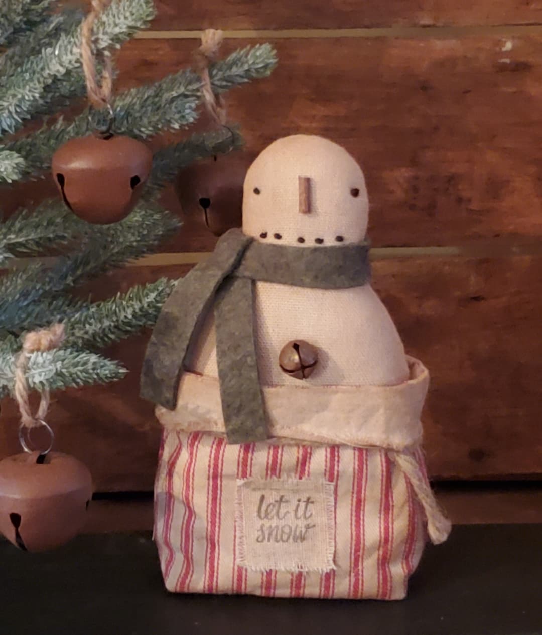 Snowman Bag, Prim Snowman, Winter Decor - Etsy