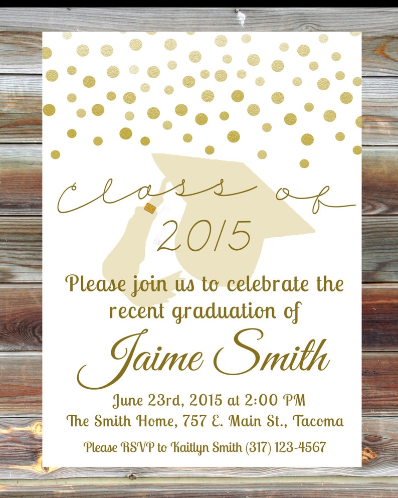Gold Graduation Open House Invitation Custom Graduation | Etsy