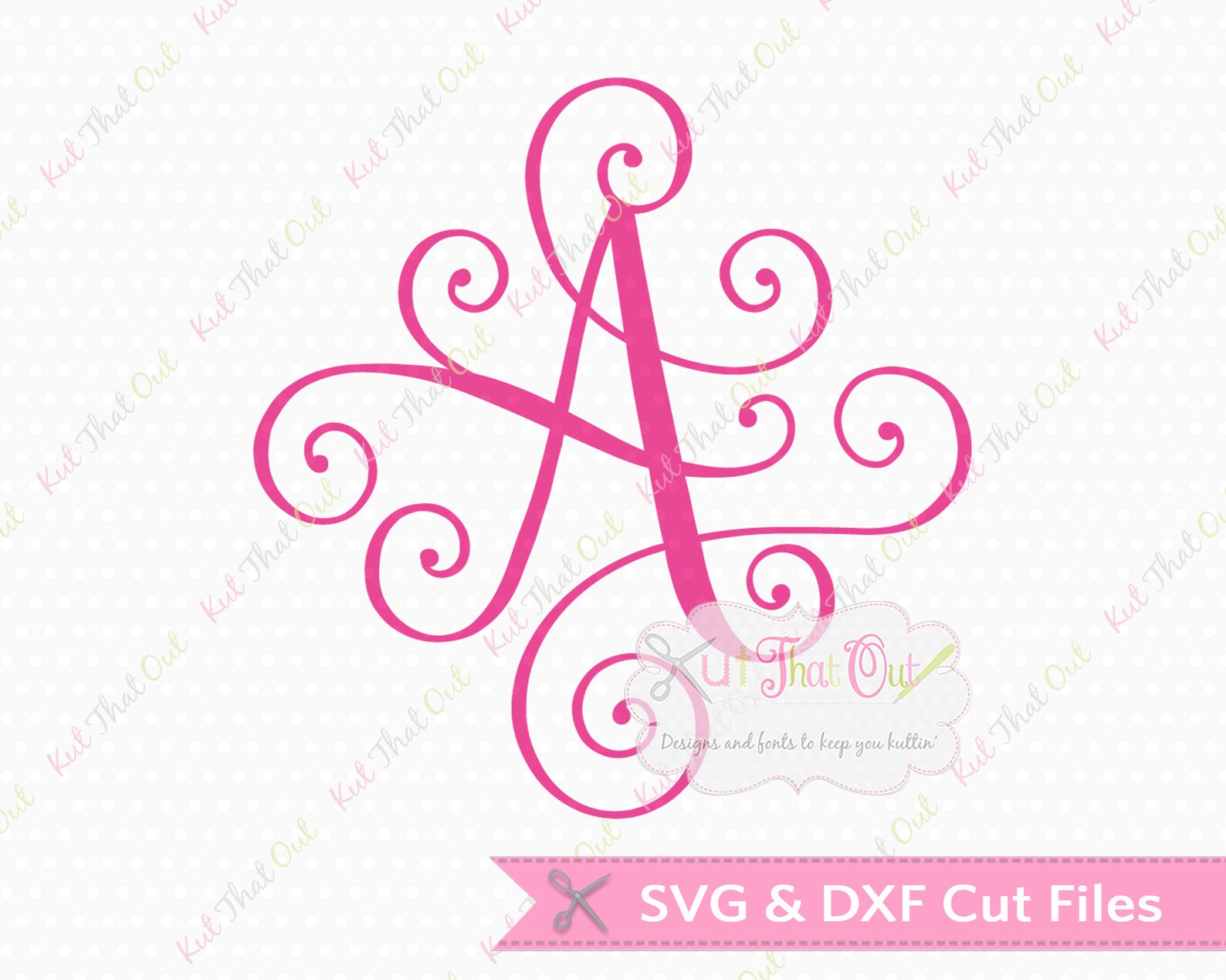 EXCLUSIVE Elegant Scroll Monogram SVG & DXF Font Cut Files - Etsy