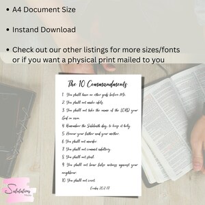 The 10 Commandments - Exodus 20:2-17 Bible Verse Wall Art, Poster ...