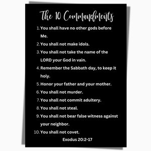 The 10 Commandments - Exodus 20:2-17 Bible Verse Wall Art, Poster ...