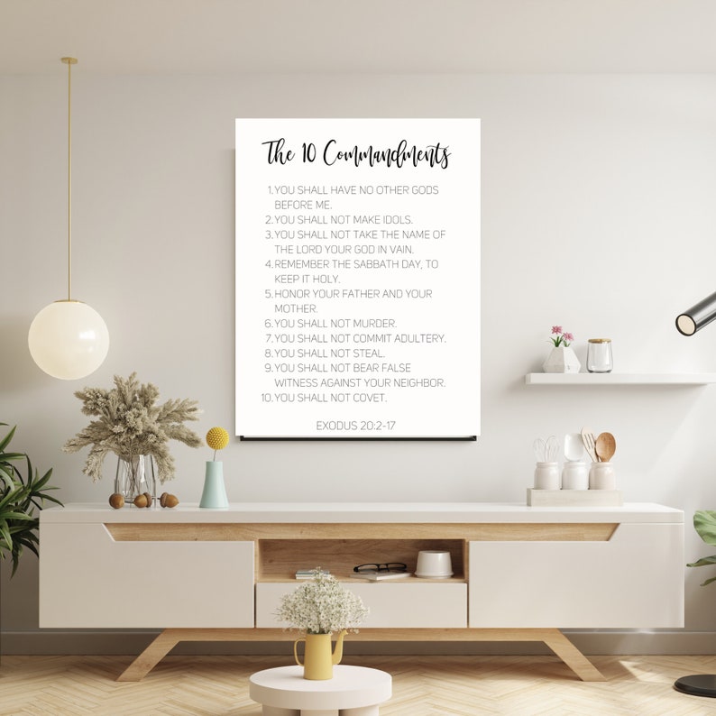 The Ten Commandments, the 10 Commandments Printable,christian Wall Art ...
