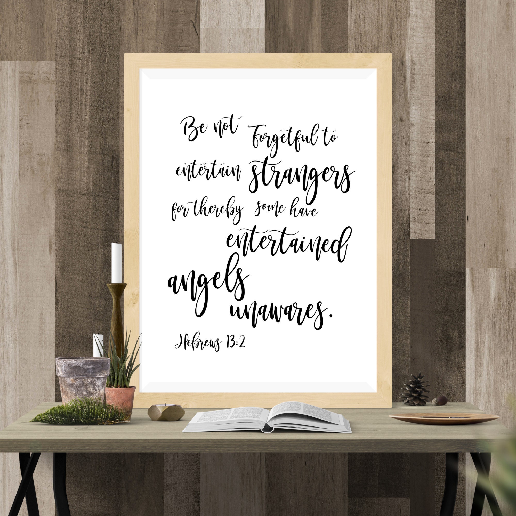 Hebrews 13:2 Verse Poster Artwork,scripture Wall Art Print,modern ...
