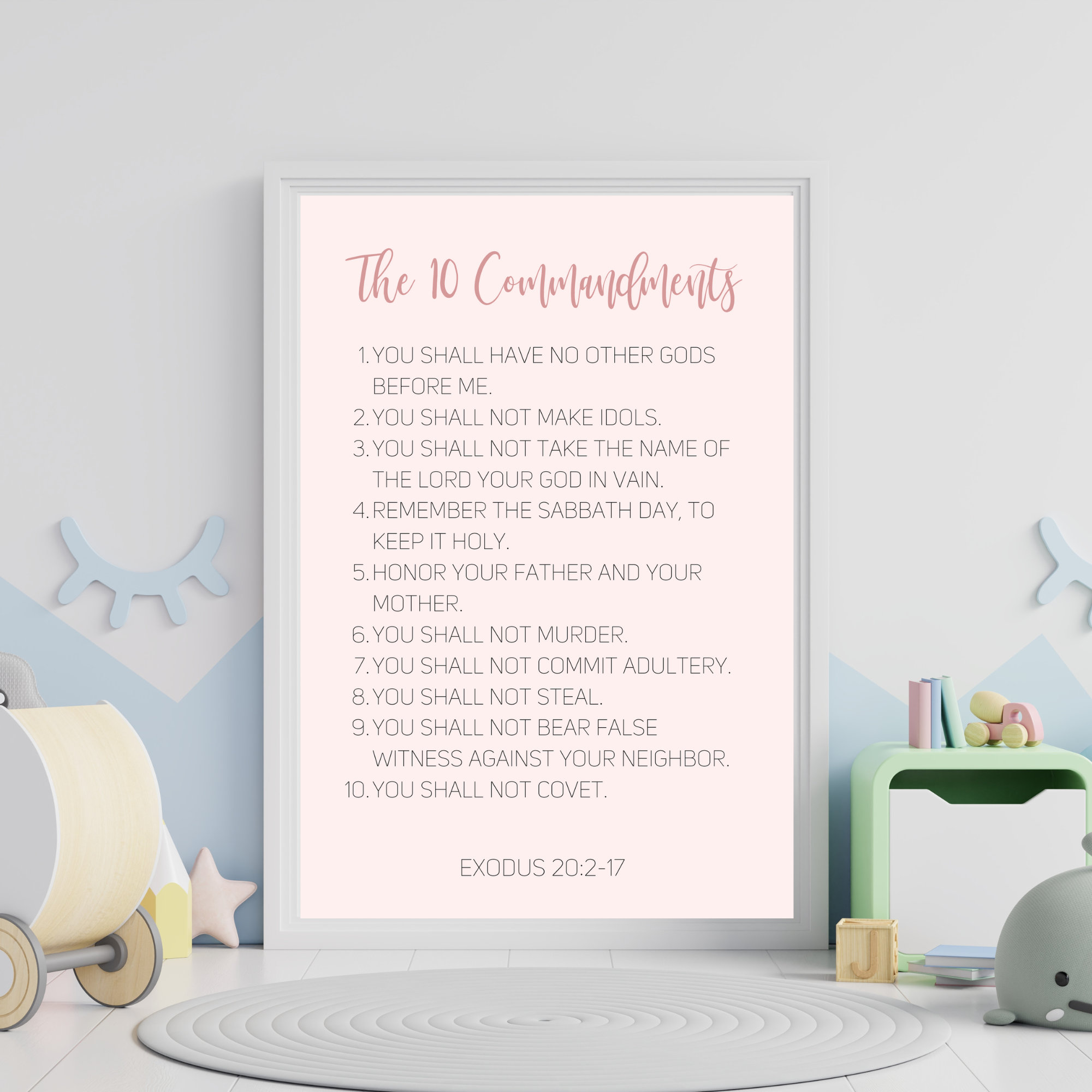 The Ten Commandments, the 10 Commandments Printable,christian Wall Art ...