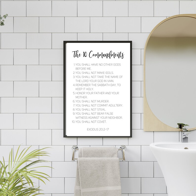 The Ten Commandments, the 10 Commandments Printable,christian Wall Art ...