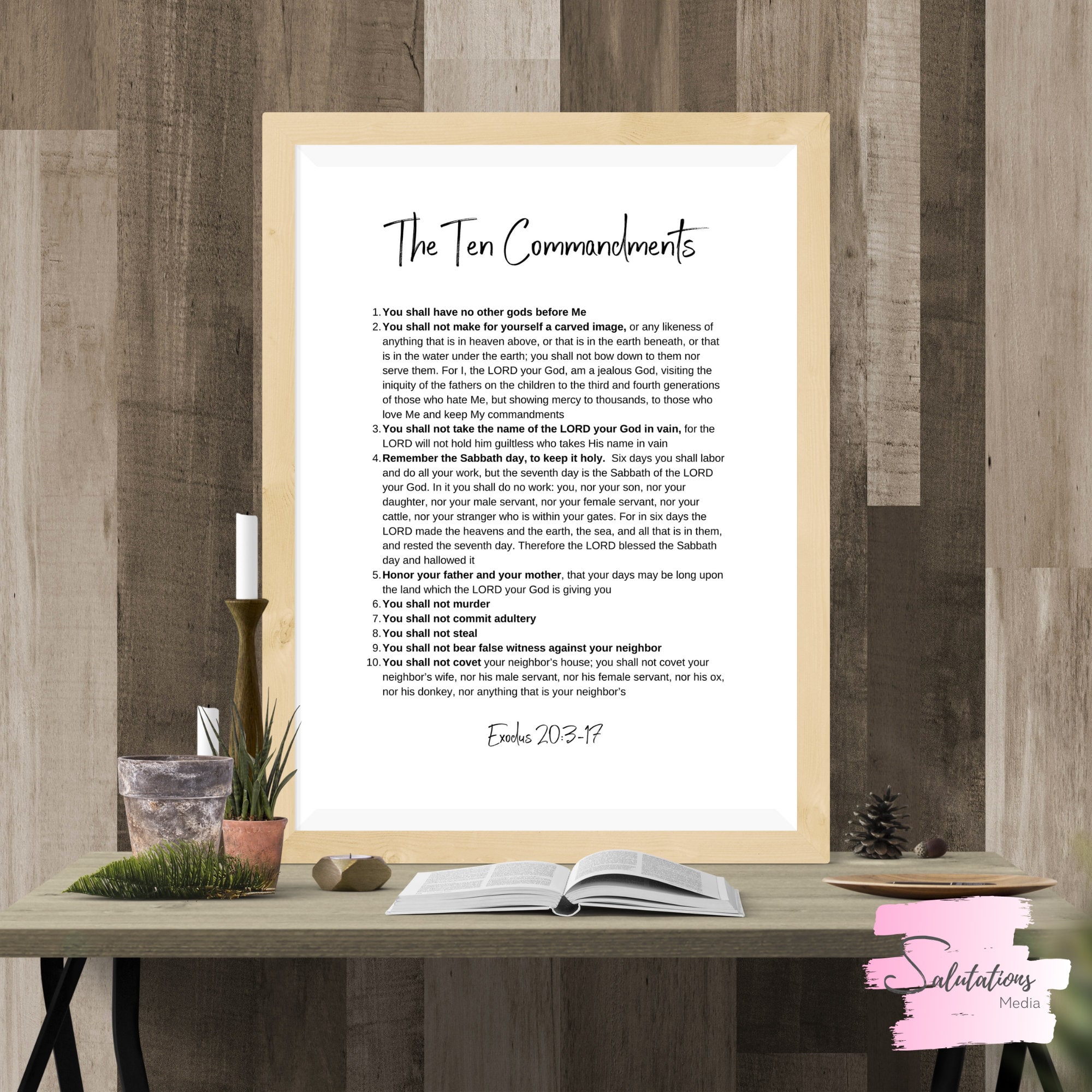 The Ten Commandments - Exodus 20:3-17 - Scripture Verse, Bible Verse ...