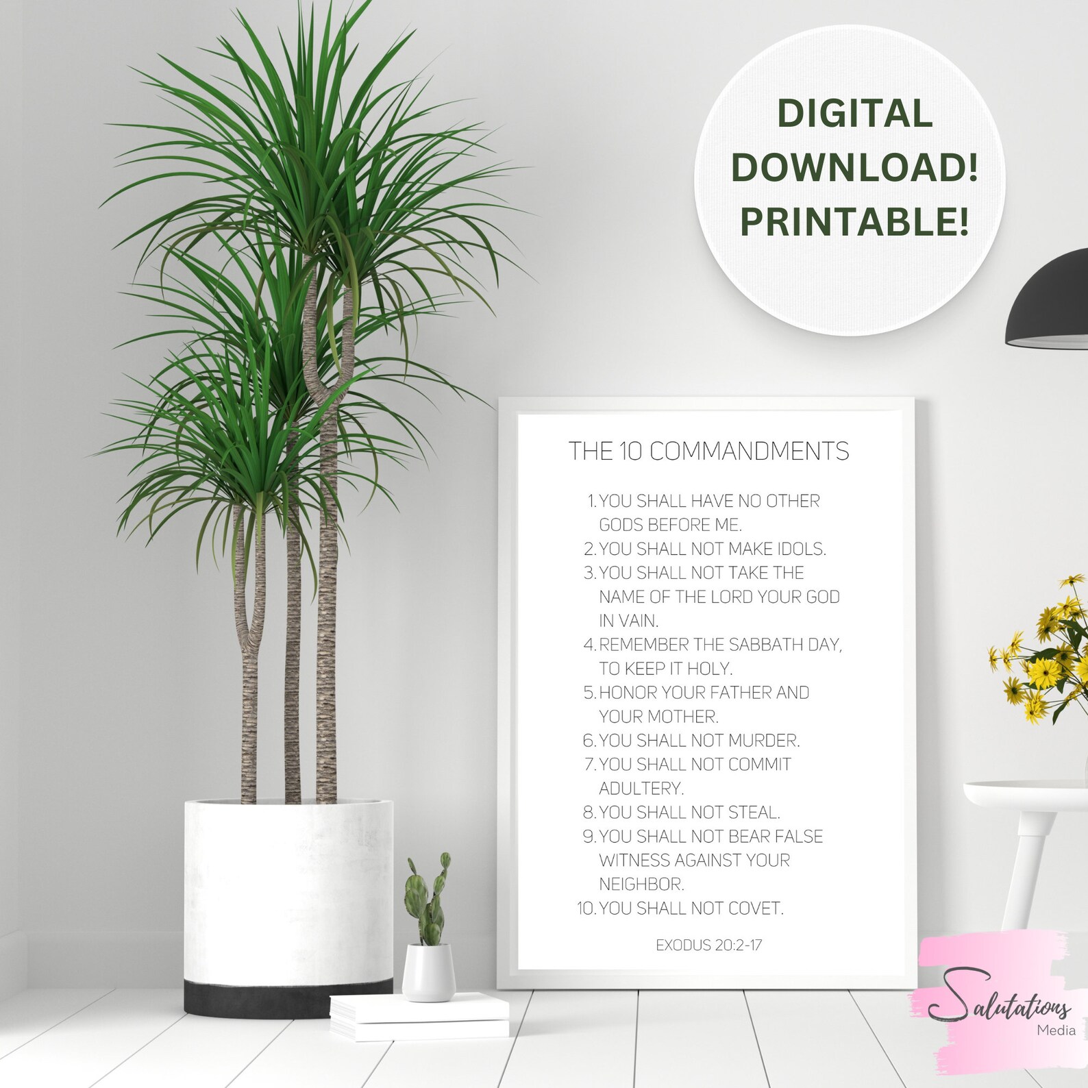 The Ten Commandments Wall Art, Commandment Printable, 10 Commandment ...