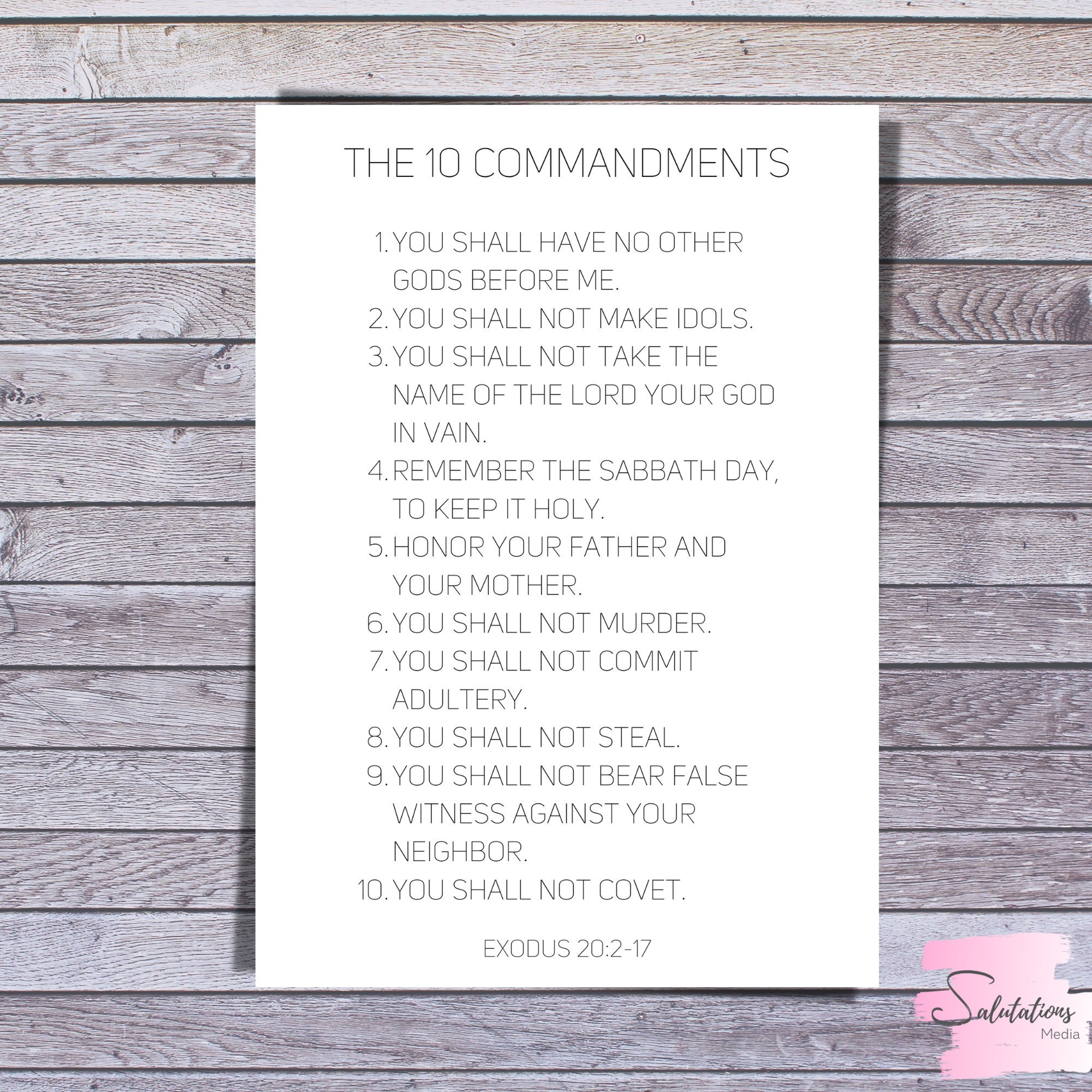 The Ten Commandments Wall Art, Commandment Printable, 10 Commandment ...