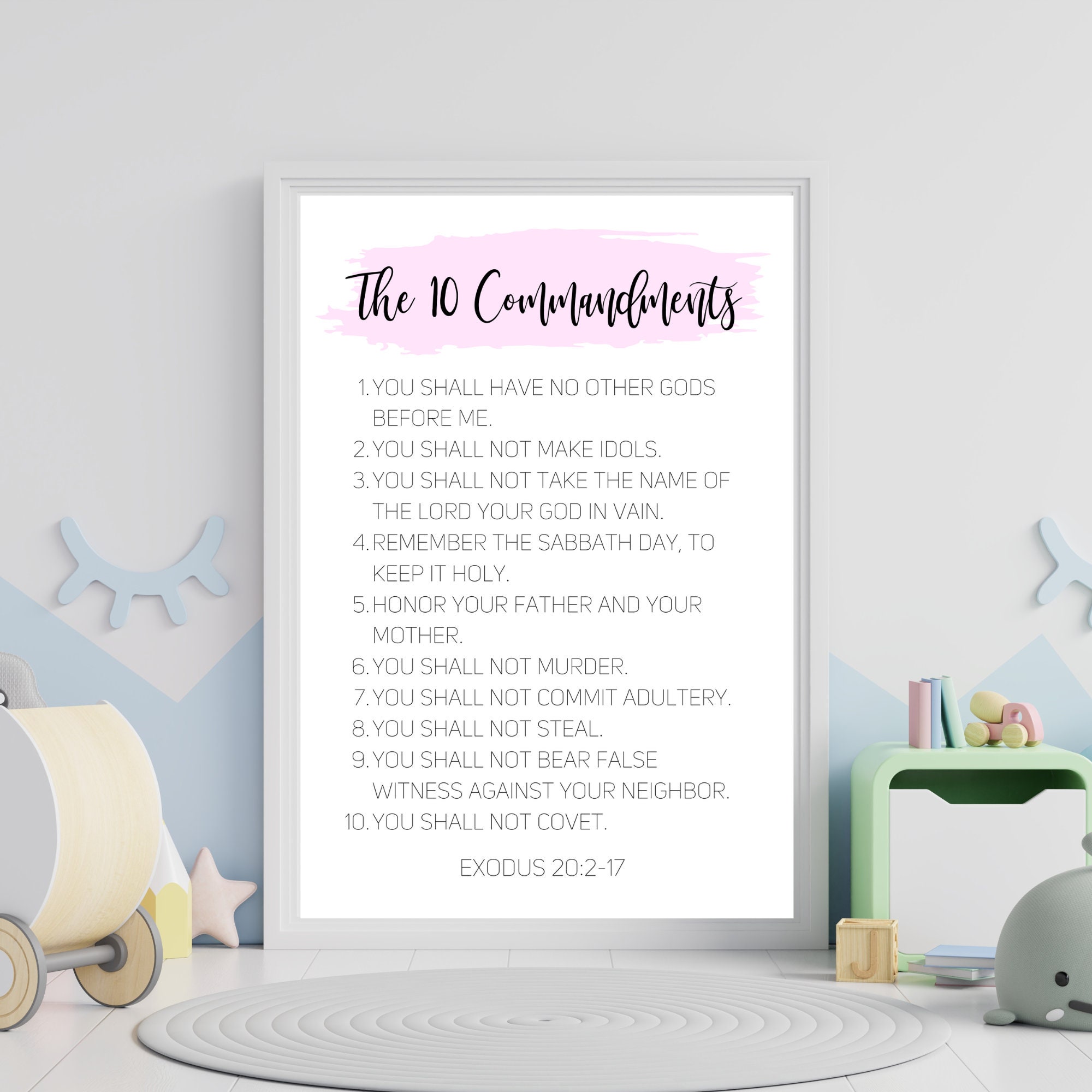 The Ten Commandments, the 10 Commandments Printable,christian Wall Art ...