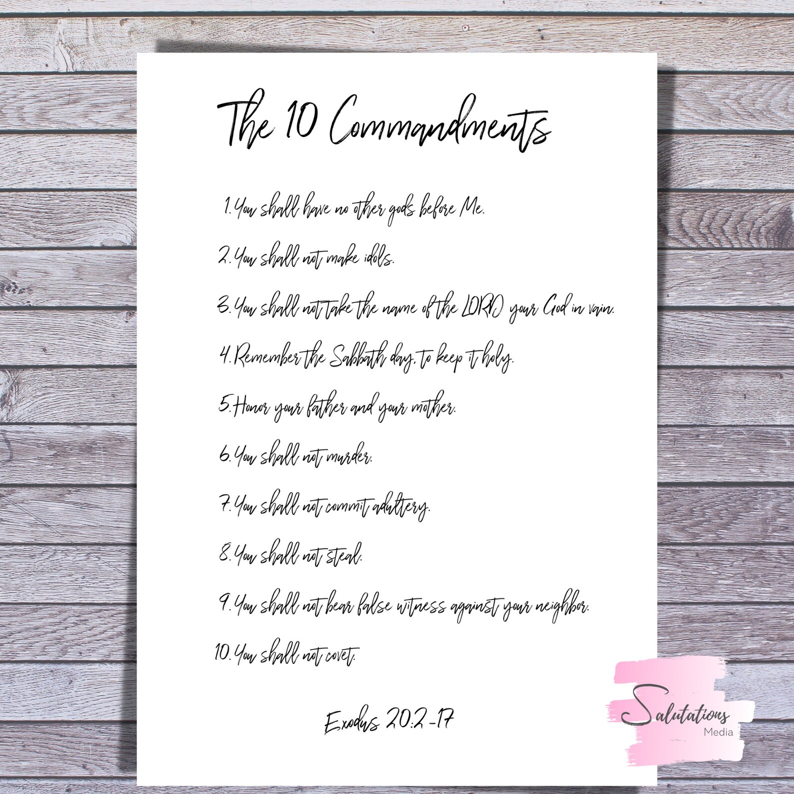 The Ten Commandments Wall Art, Commandment Printable, 10 Commandment ...