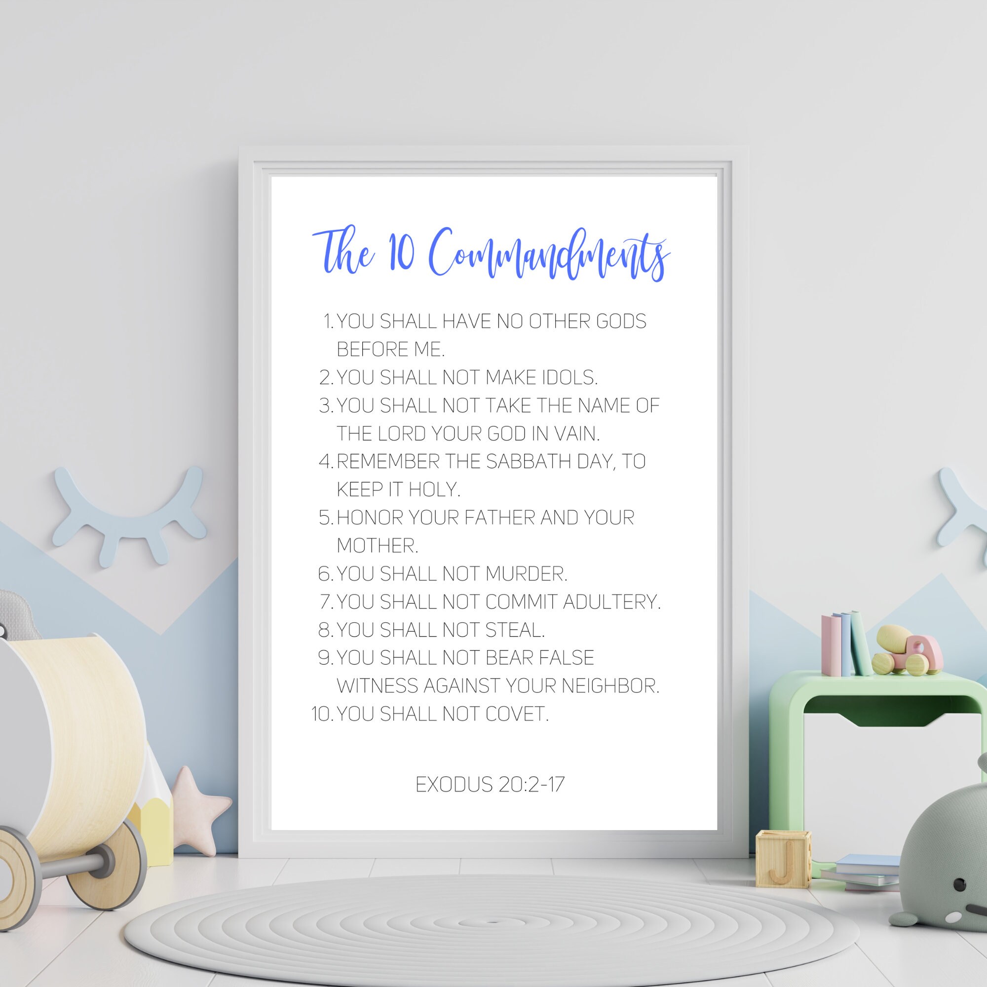 The 10 Commandments Wall Art Printable, the Ten Commandments Wall Art ...