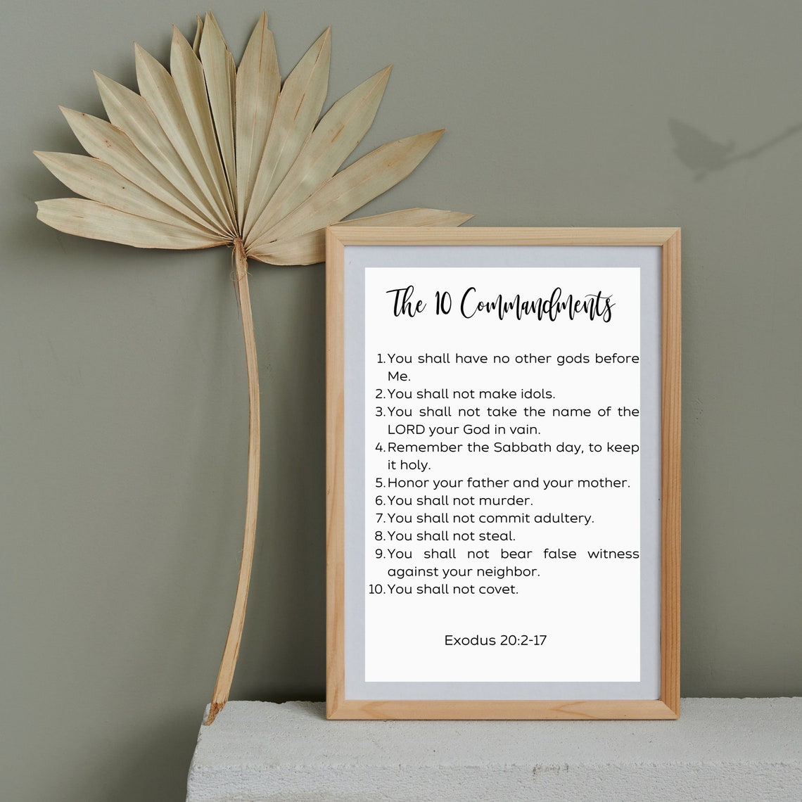 The 10 Commandments - Exodus 20:2-17 Bible Verse Wall Art, Poster ...