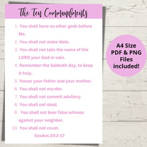 The Ten Commandments Wall Art, Commandment Printable, 10 Commandment ...