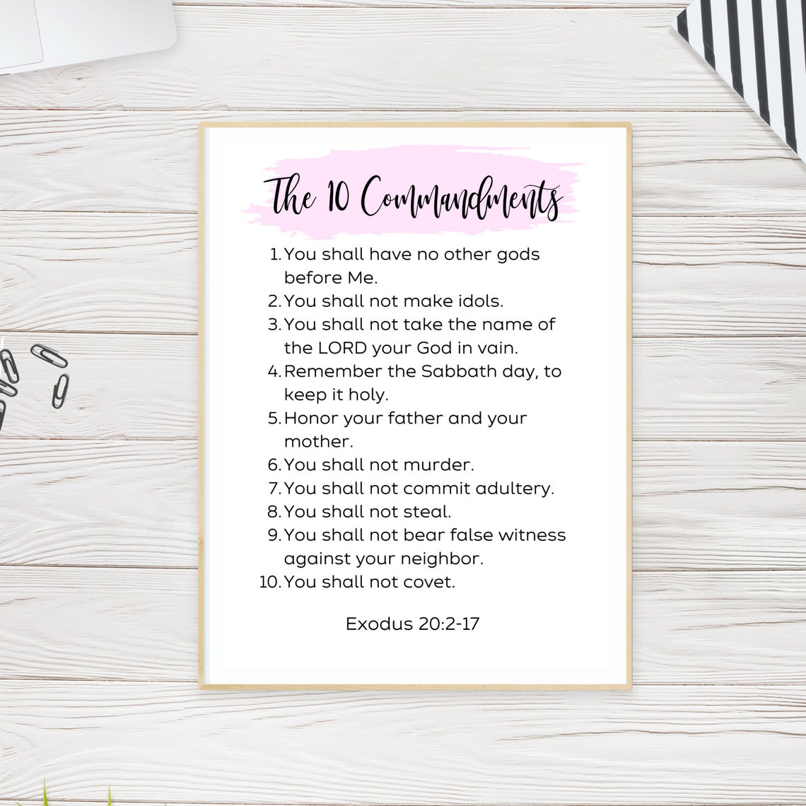 The Ten Commandments, the 10 Commandments Printable,christian Wall Art ...