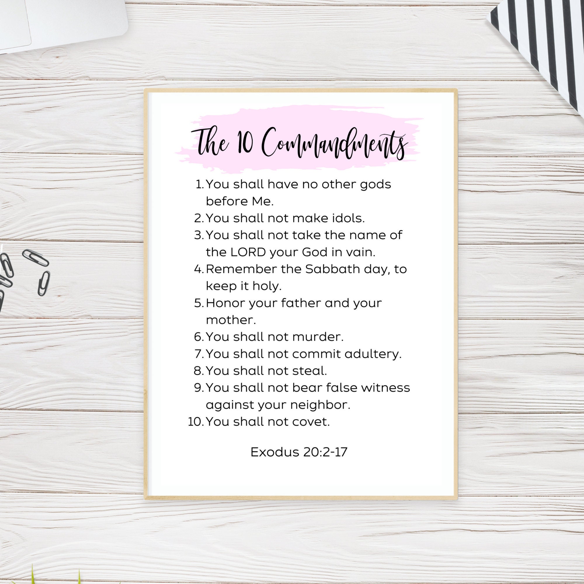 The Ten Commandments, the 10 Commandments Printable,christian Wall Art ...