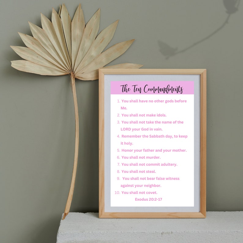 The Ten Commandments Wall Art, Commandment Printable, 10 Commandment ...