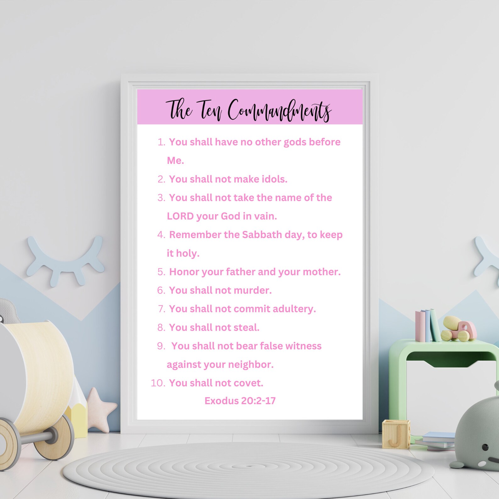 The Ten Commandments Wall Art, Commandment Printable, 10 Commandment ...