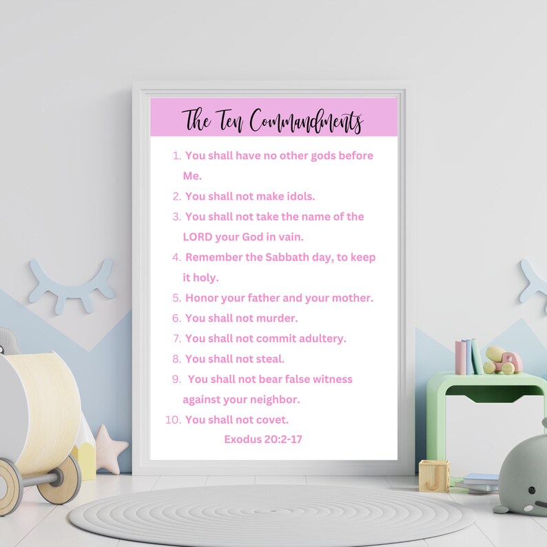 The Ten Commandments Wall Art, Commandment Printable, 10 Commandment ...