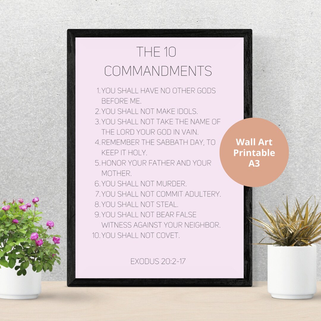 The 10 Commandments Wall Art Printable The Ten Commandments Wall Art