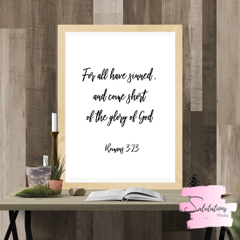 Scripture Wall Art, Romans 3:23, Scripture Verse, Christian Printables ...
