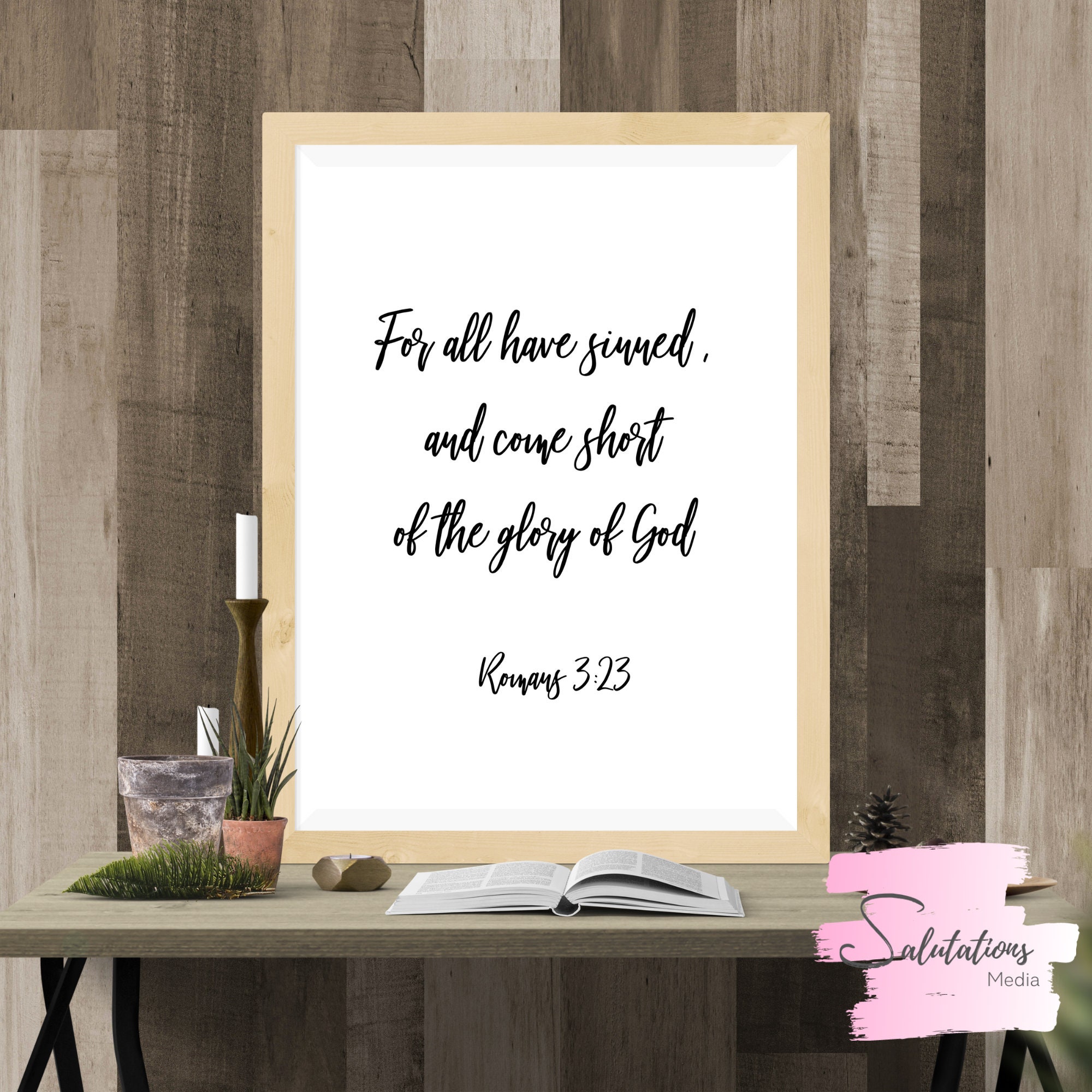 Scripture Wall Art Romans 3:23 Scripture Verse Christian - Etsy
