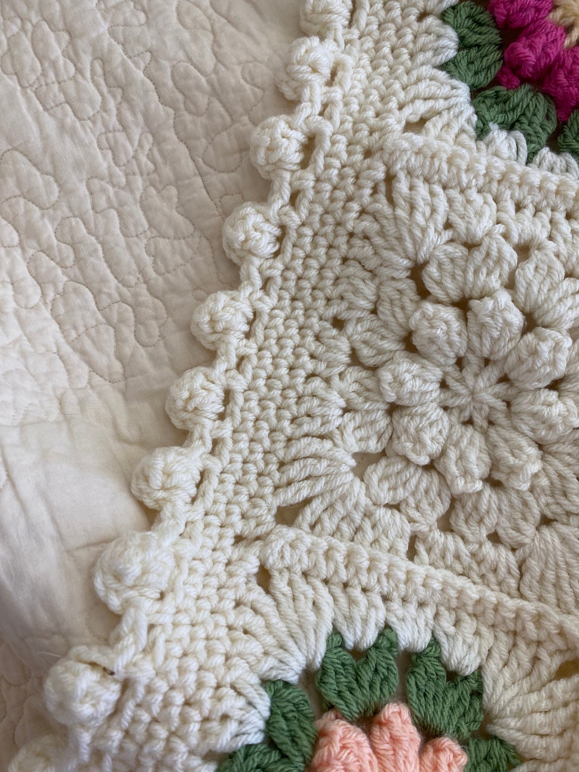 Primavera Flower Crocheted Blanket, Floral Blanket, Colorful Flower ...