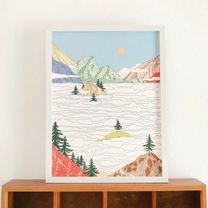 Limited Edition Print Illustration Drawing "foggy Day", Nature Print ...